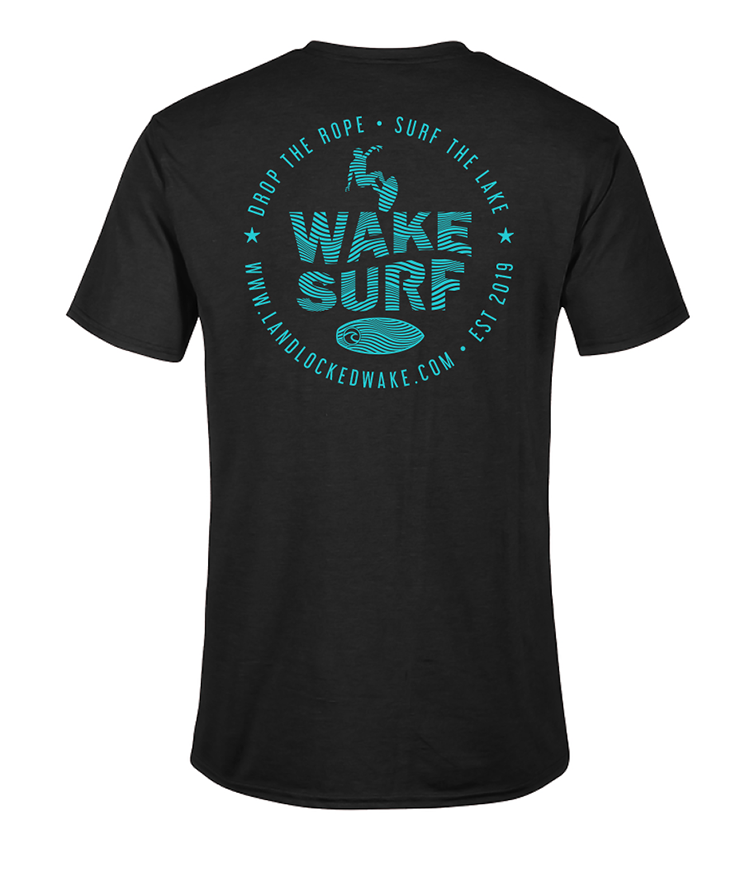 Wake Surf Tee - Teal Ink – LandLocked Wake